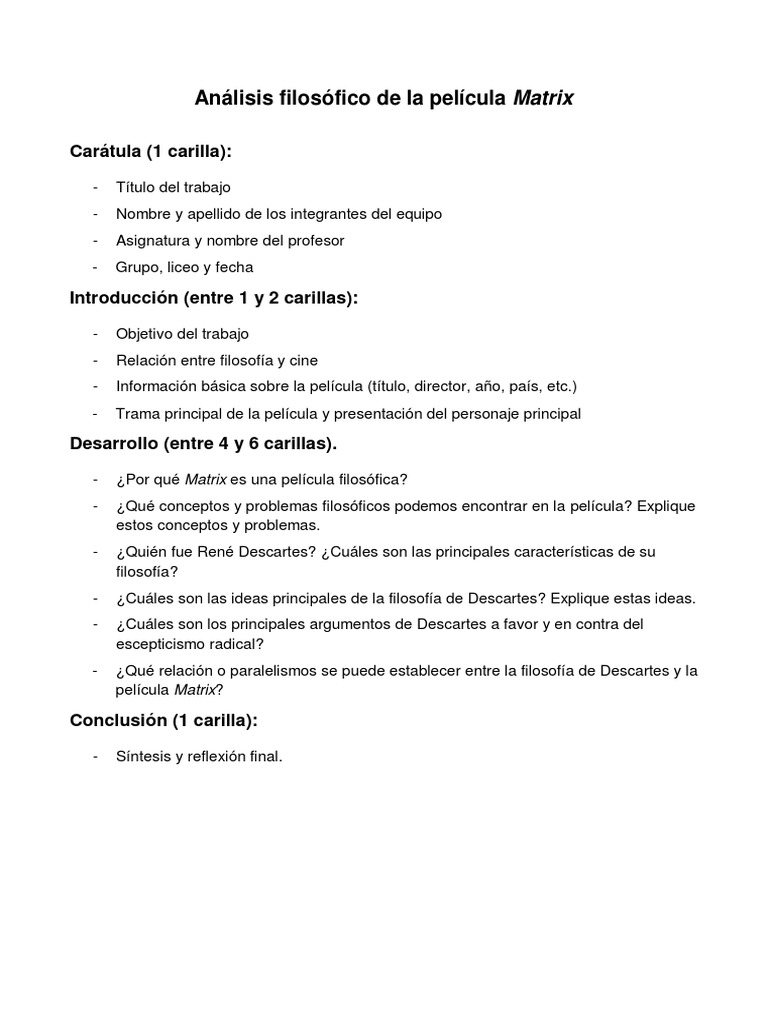 Filosofía de Descartes en Matrix | PDF | Filosofía