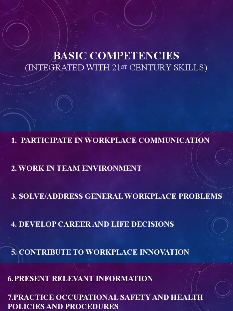 Basic Competencies: (Integrated With 21 Century Skills) | PDF