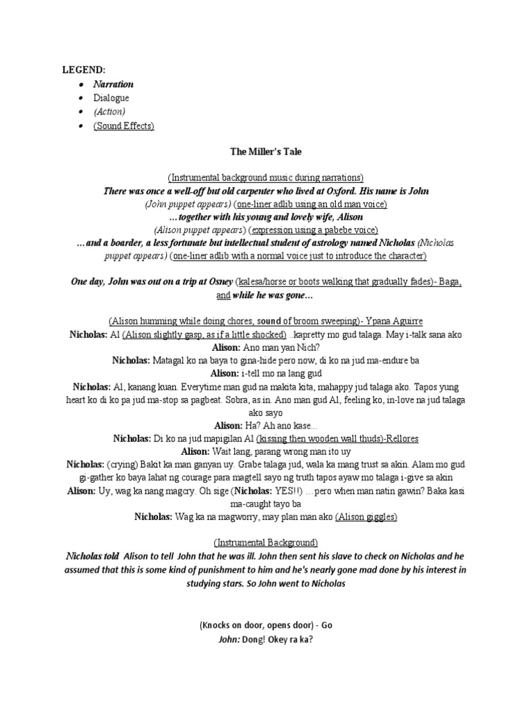 The Millers Tale Script | Business