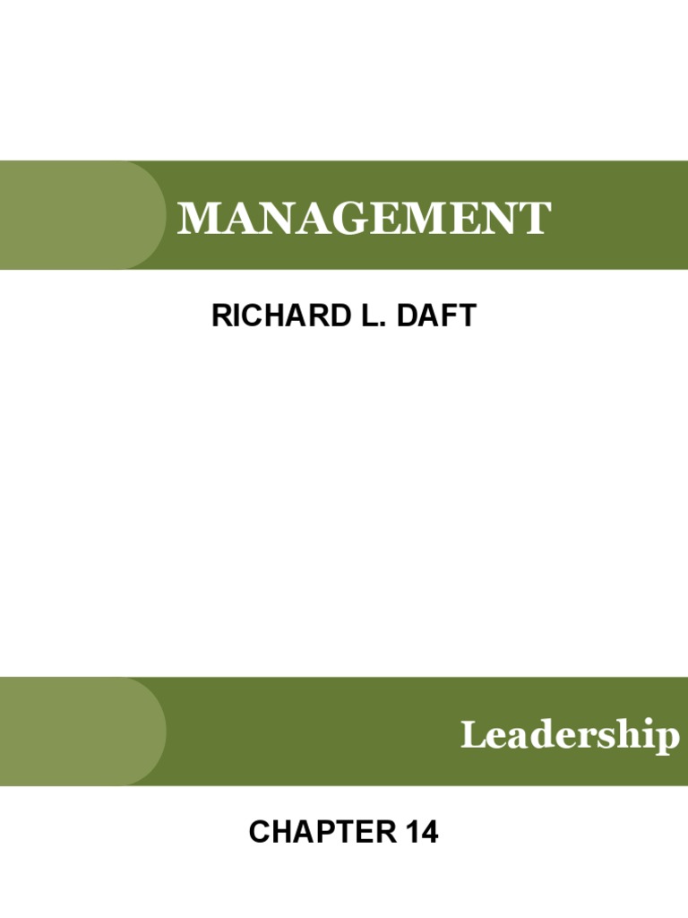 Management: Richard L. Daft | PDF | Transformational Leadership ...