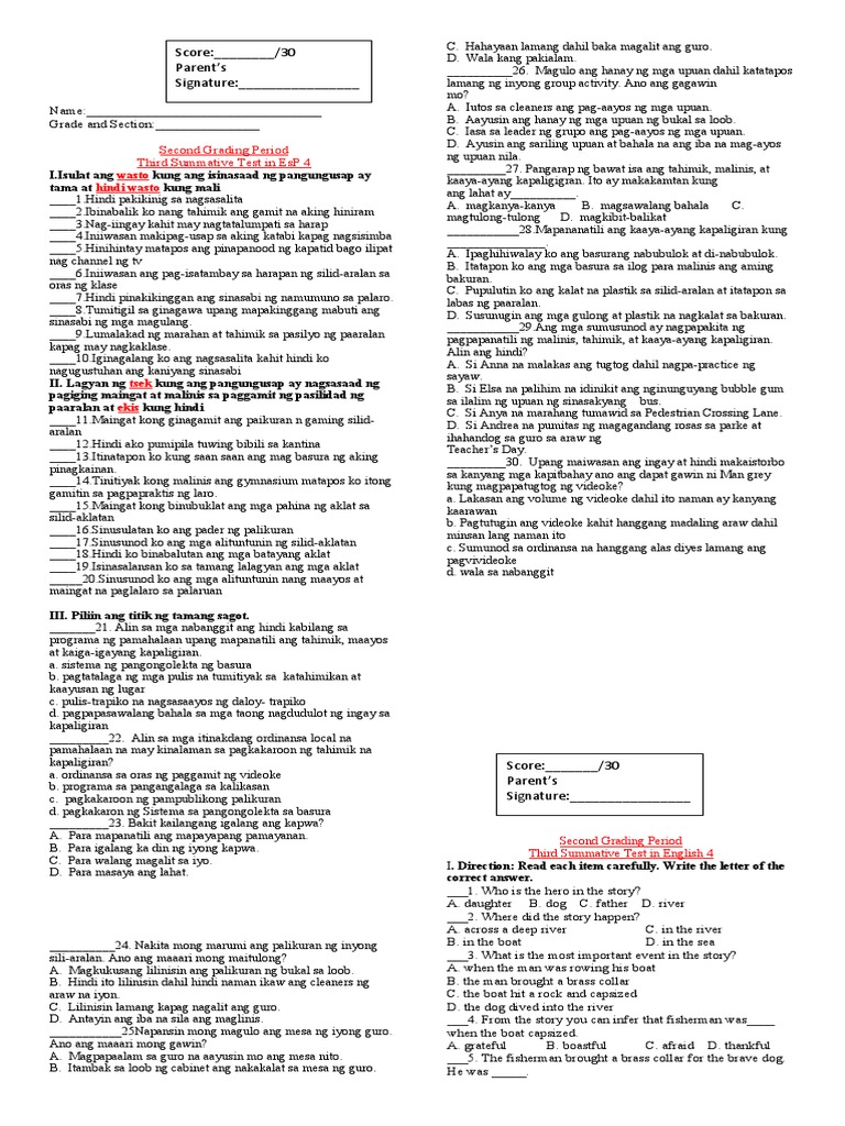 3rd Summative q2 | PDF