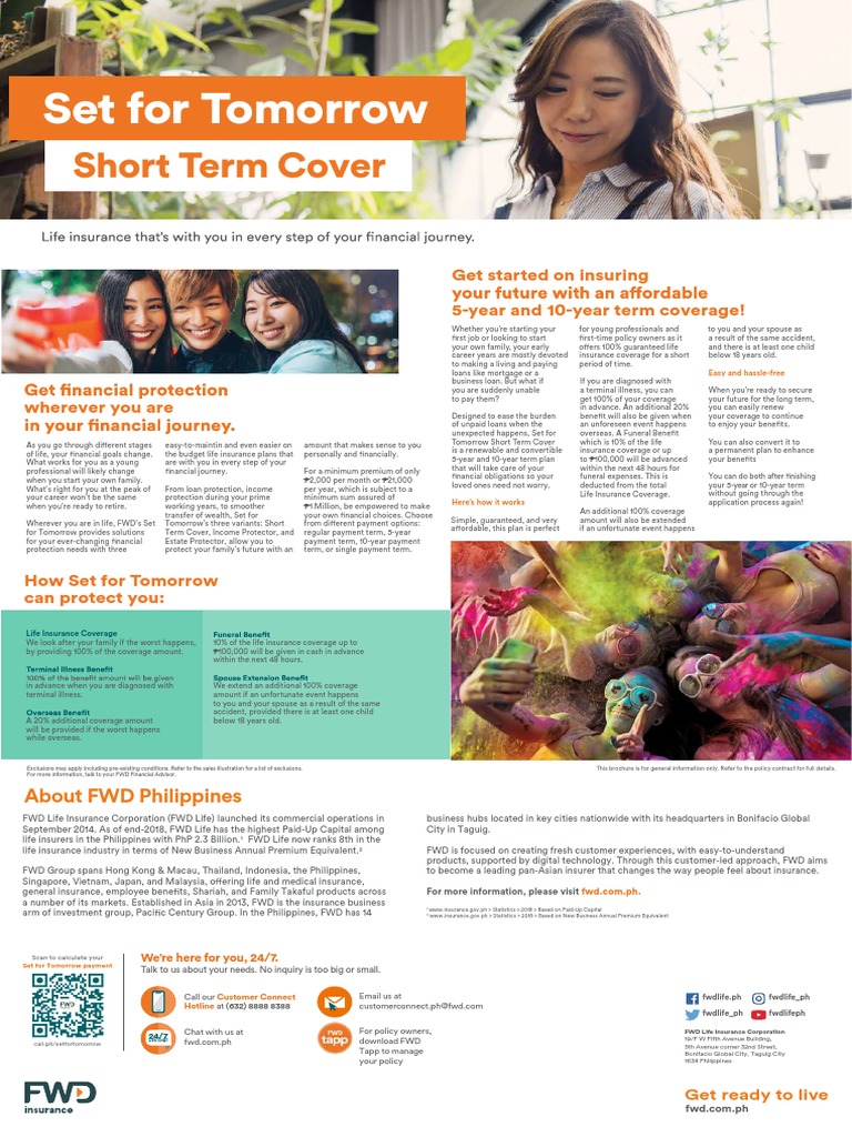 Set For Tomorrow Short Term Cover Downloadable Brochure | PDF | Life ...