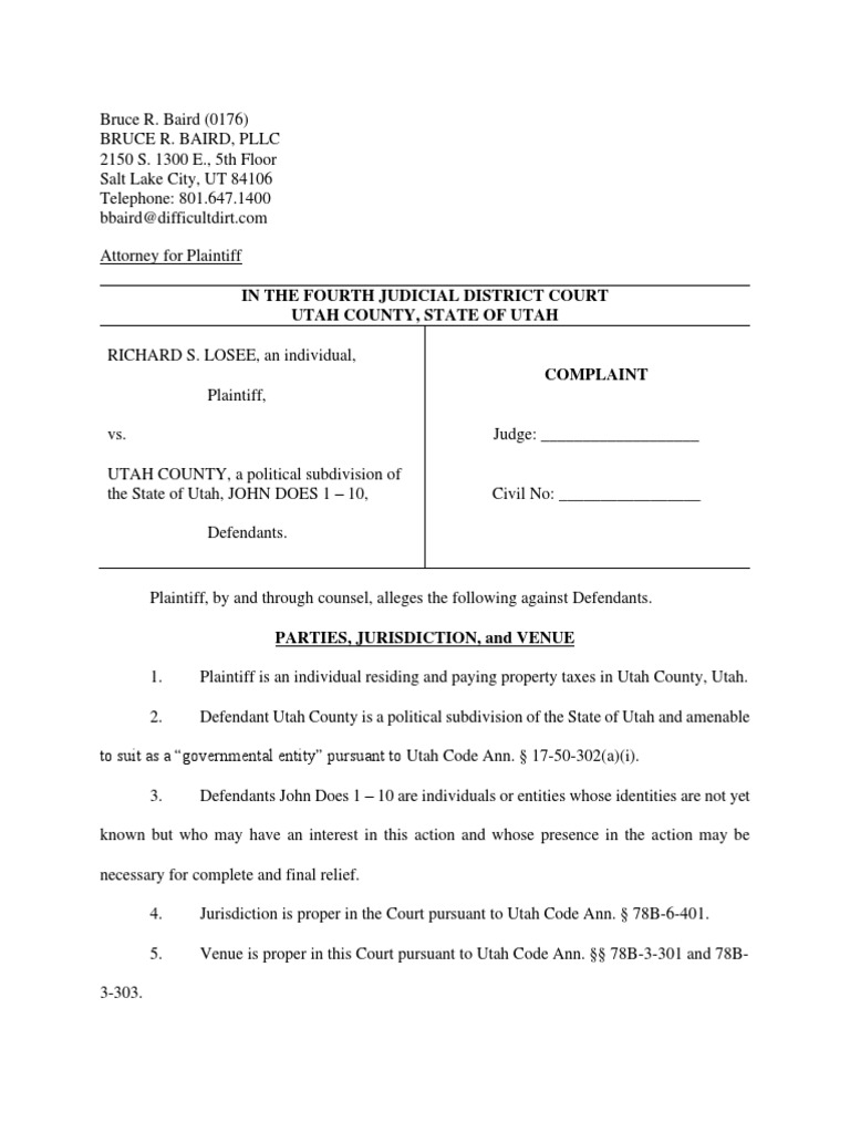 0106 Richard Losee Lawsuit Against Bridal Veil Falls Conservation Plan ...