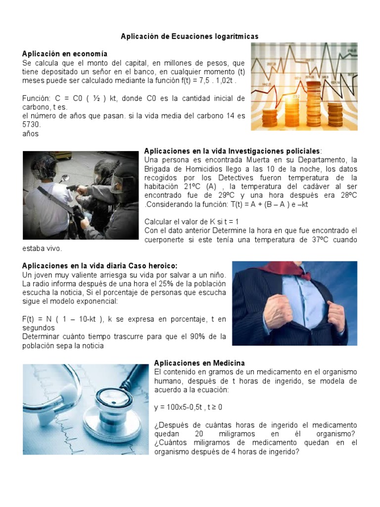 Aplicación De Ecuaciones Logarítmicas Exponenciales Pdf Temblores 6752