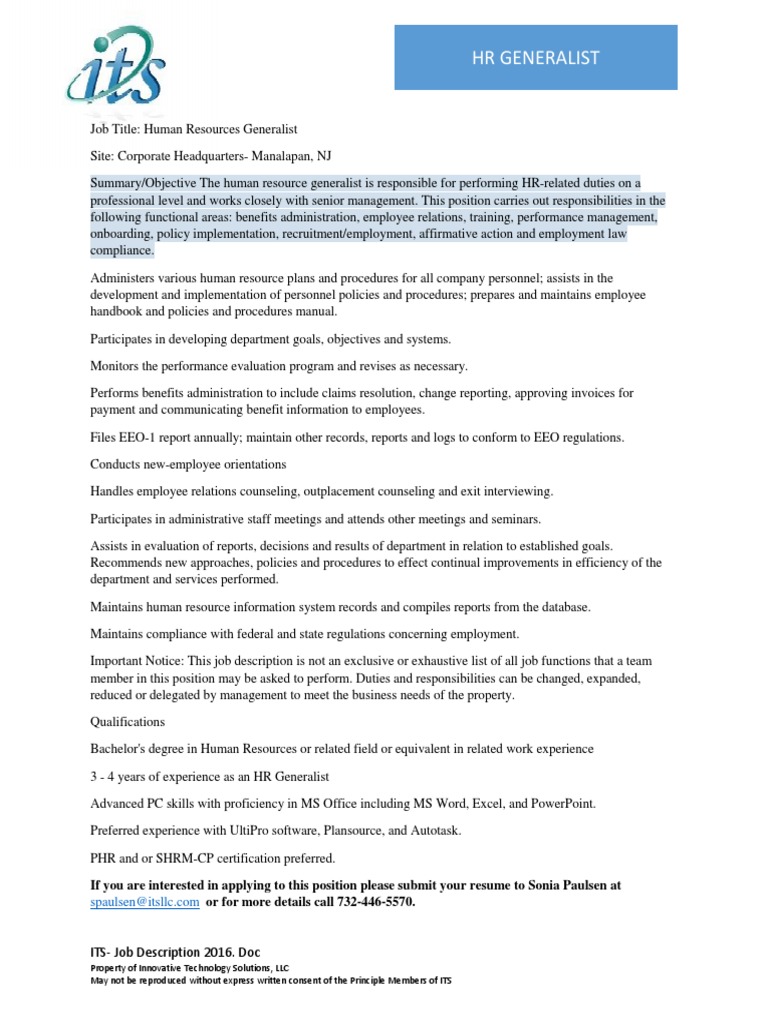 HR Generlist Task | PDF | Human Resource Management | Human Resources