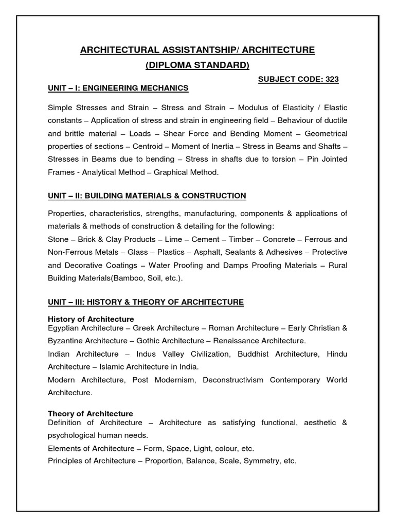 History Of Architecture Syllabus