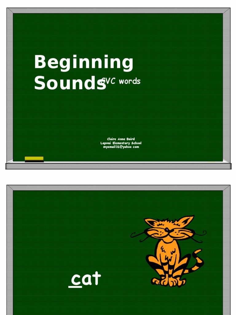 Beginning Sounds: CVC Words | PDF