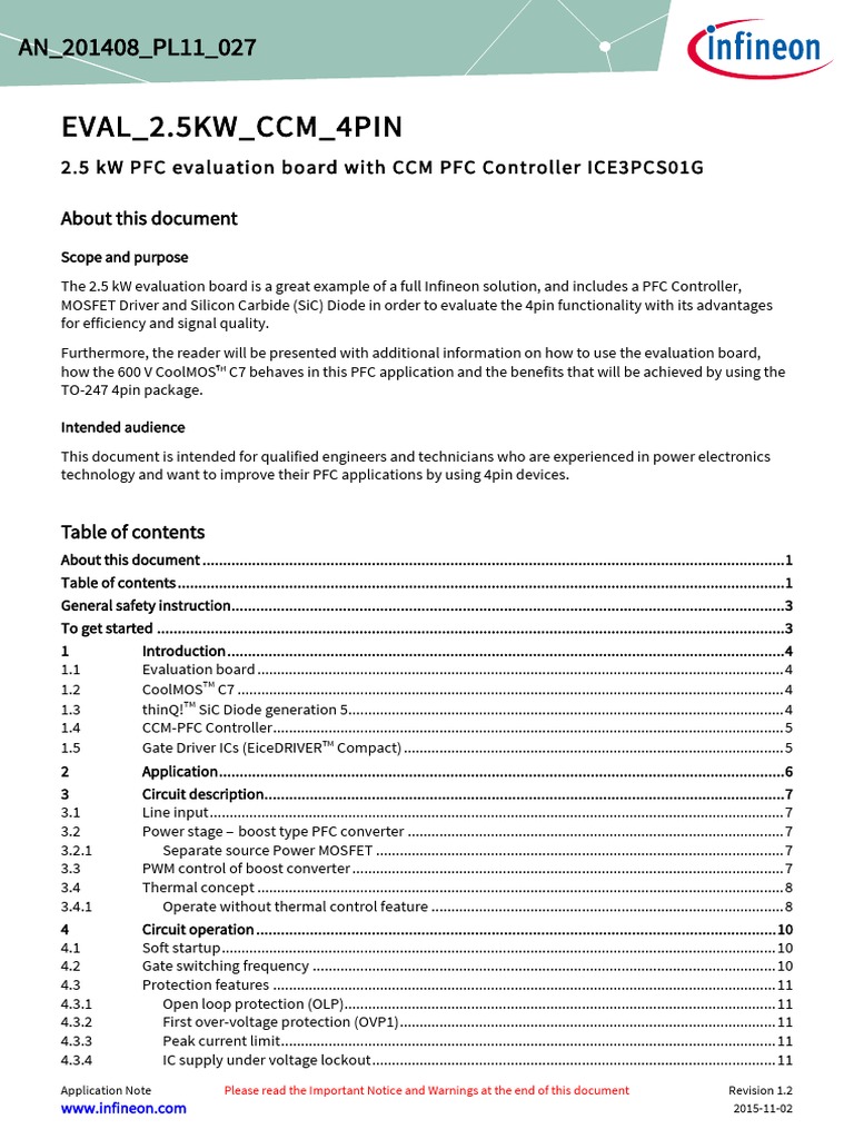 Infineon Applicationnote Eval 2 5kw Ccm 4pin Applicationnotes V01 00 En Pdf Field Effect