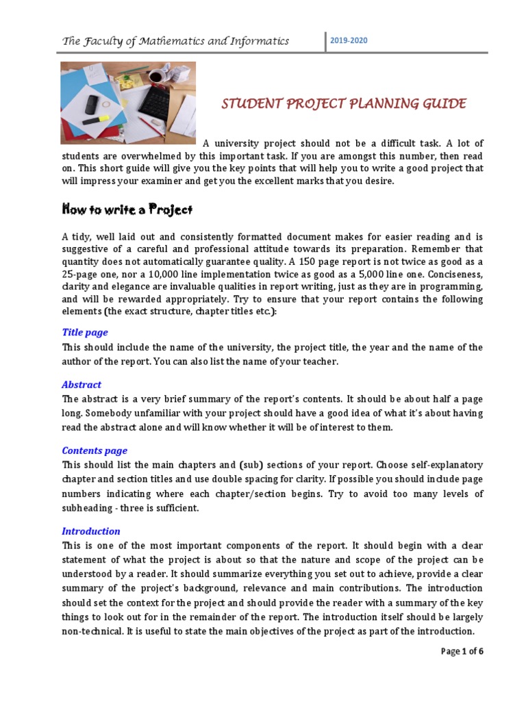 How To Write A Project: Student Project Planning Guide | PDF ...