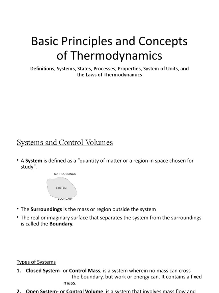 Basic Principles and Concepts of Thermod | PDF | Laws Of Thermodynamics ...
