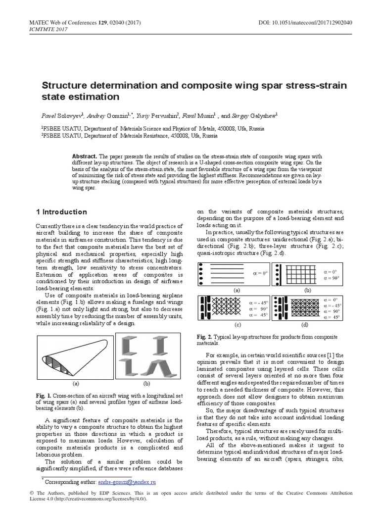 Wing Spar of Composites | PDF | Stress (Mechanics) | Strength Of Materials