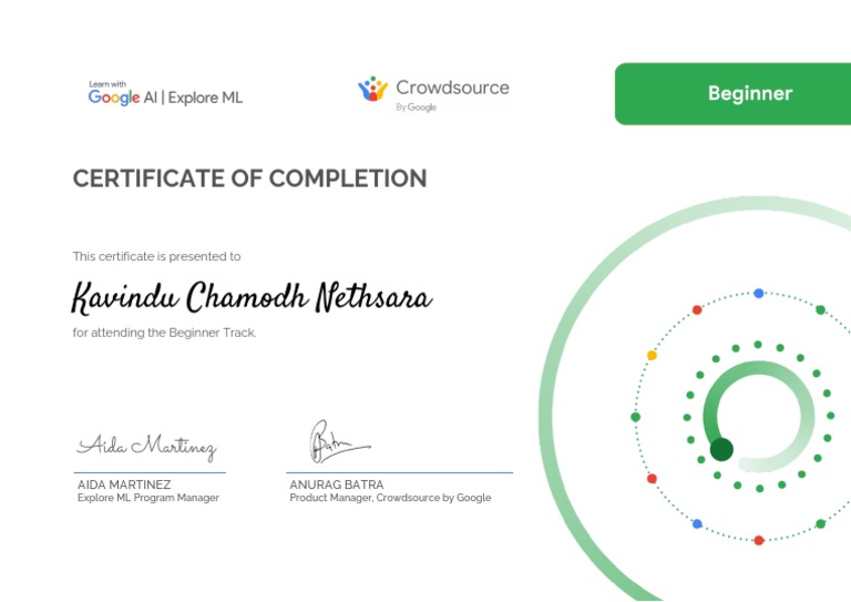 Explore ML Certificate | PDF