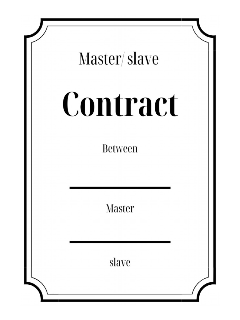 Master Slave Contract | PDF | Punishments | Slavery