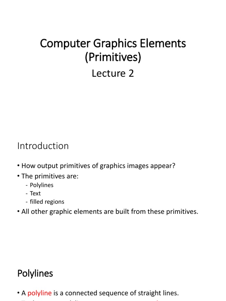 Computer Graphics Elements Primitives Pdf 2 D Computer Graphics Cartesian Coordinate System