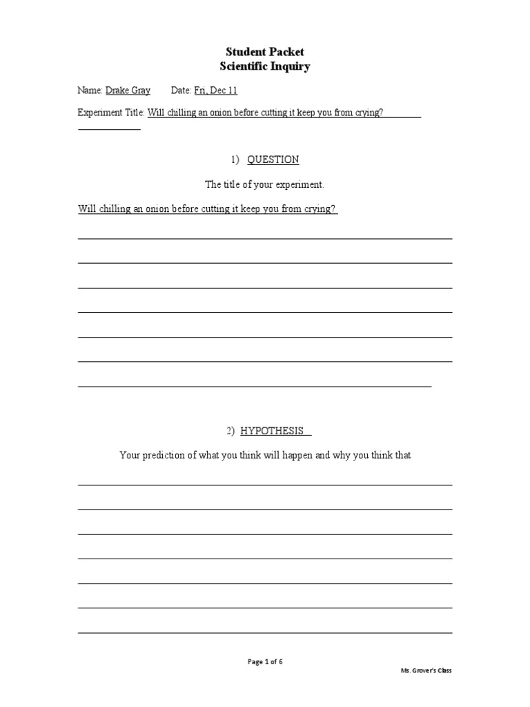 Science Fair Student Packet | PDF | Experiment | Science And Technology