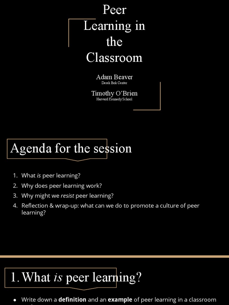 Adam Beaver Timothy O'Brien: Derek Bok Center | PDF | Teaching | Learning