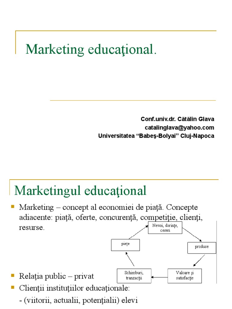 Marketing Educational Curs Formare | PDF