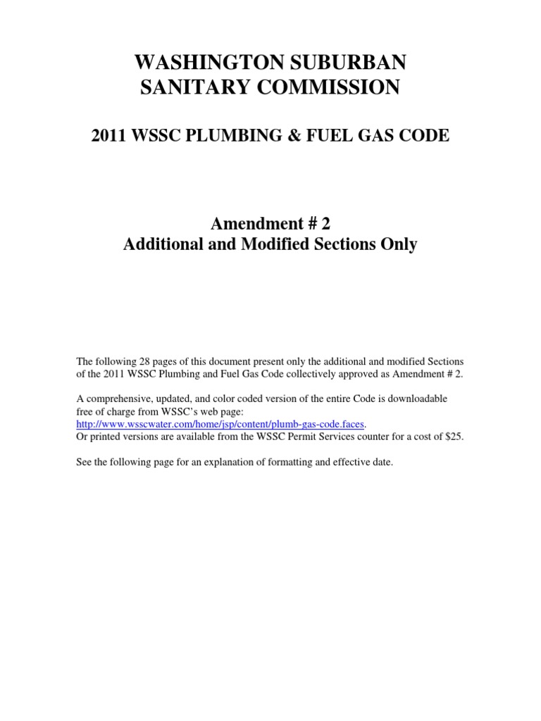 2011 P&FG Code Amendment # 2 Final Adds-Mods Only PDF | PDF | Hydraulic ...