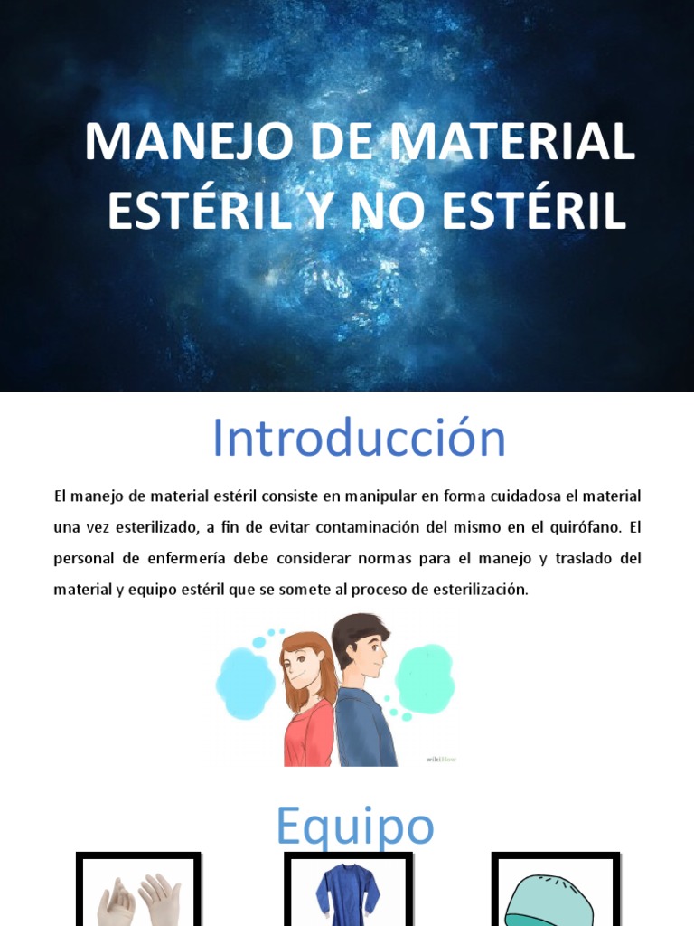 Manejo de Material Esteril | PDF | Lavado de manos | Especialidades Medicas