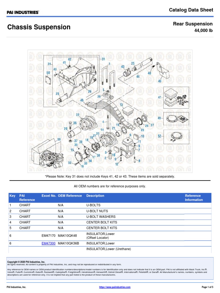 Diagrama Suspension Mack | PDF | Washer (Hardware) | Screw