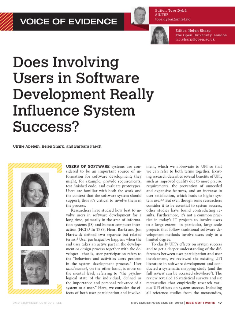 Does Involving Users in Software Development Really Influence System ...