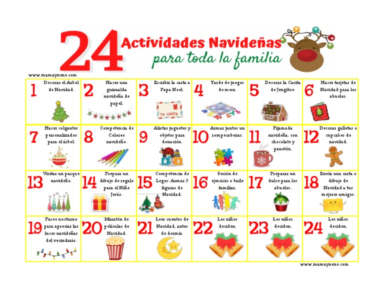 24 Actividades Navideñas para Toda La Familia - Mamaynene | PDF ...