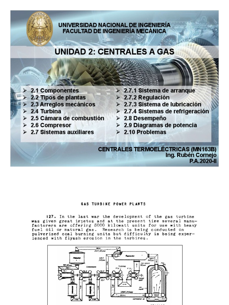 Centrales a Gas: Componentes y Ciclos | PDF | Combustión | Tecnología ...