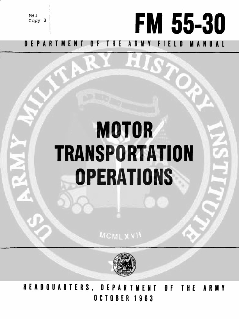 Copy FM 55-30: Motor Transportation Operations | PDF | Traffic ...