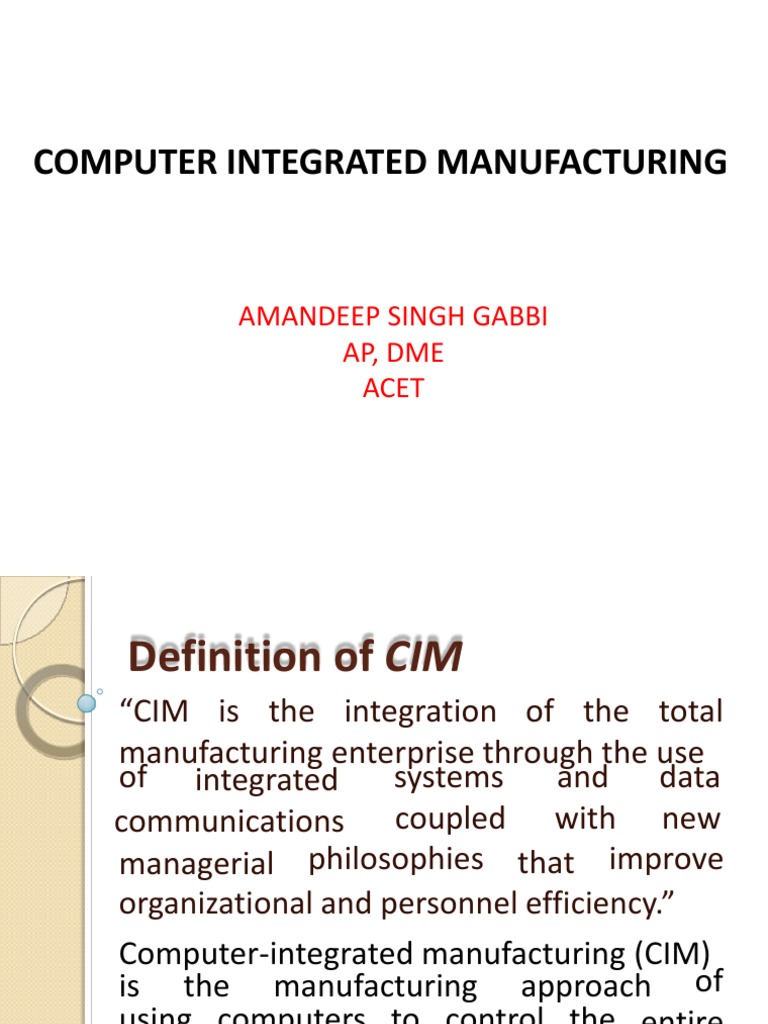 Cim PDF | PDF | Automation | Machines