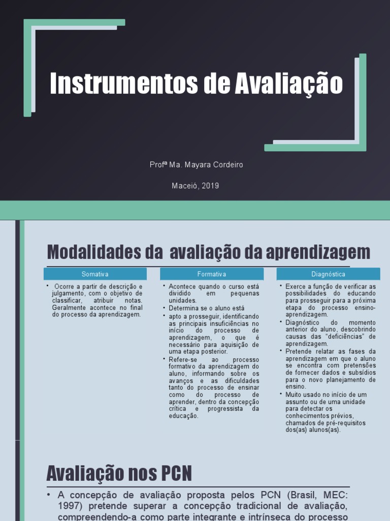 Instrumentos de Avaliação | PDF | Pedagogia | Aprendizado