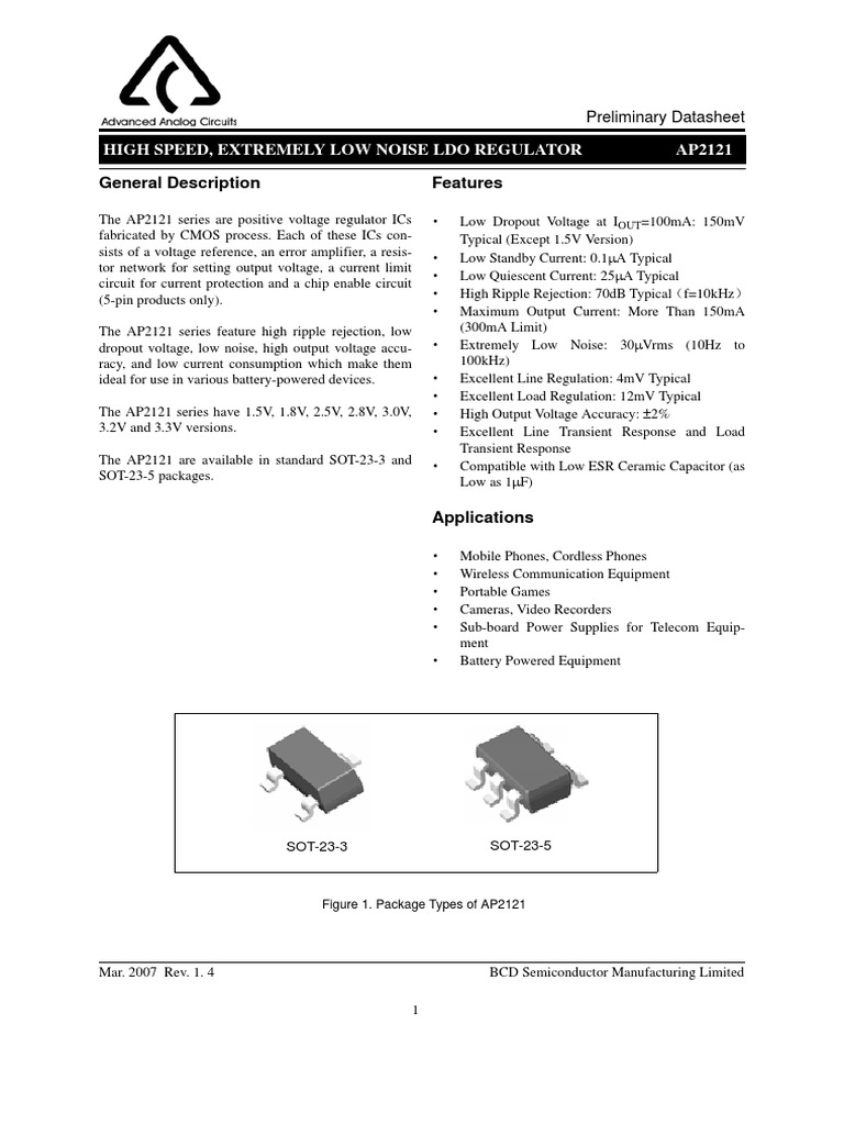 Ap2121 PDF | Download Free PDF | Electrical Components | Manufactured Goods
