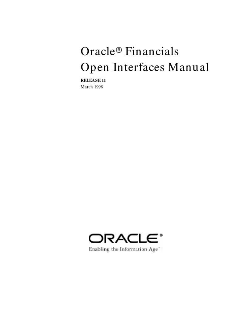 Open Interface Manual | PDF