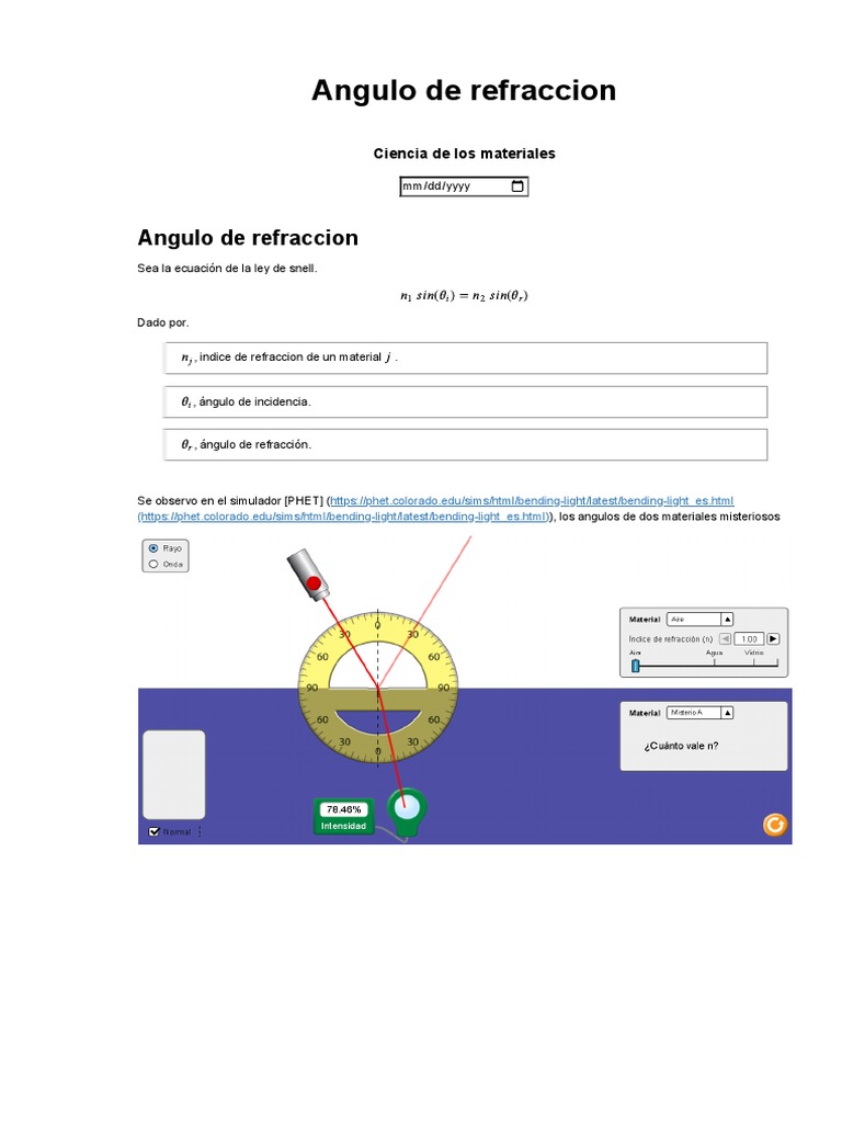 Angulo de Refraccion | PDF | Trigonometry | Teaching Mathematics
