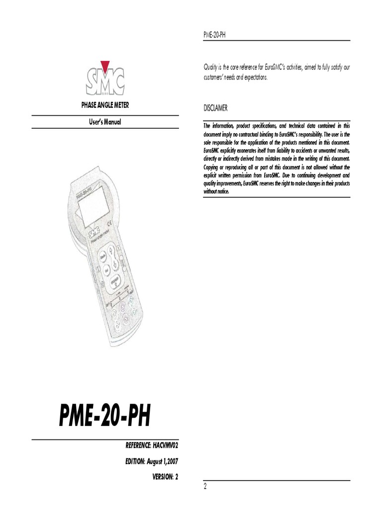 PME-20-PH: Phase Angle Meter User's Manual | Download Free PDF ...