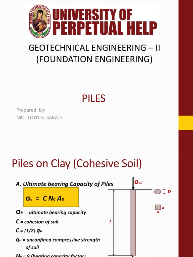 Geotechnical Engineering - Ii (Foundation Engineering) : Piles | PDF ...