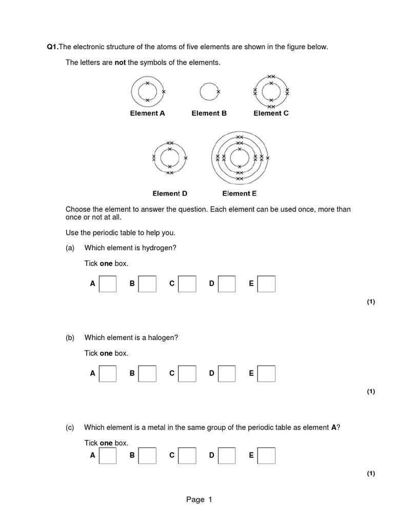 Atomicstructurequestions PDF | Download Free PDF | Atoms | Chemical ...