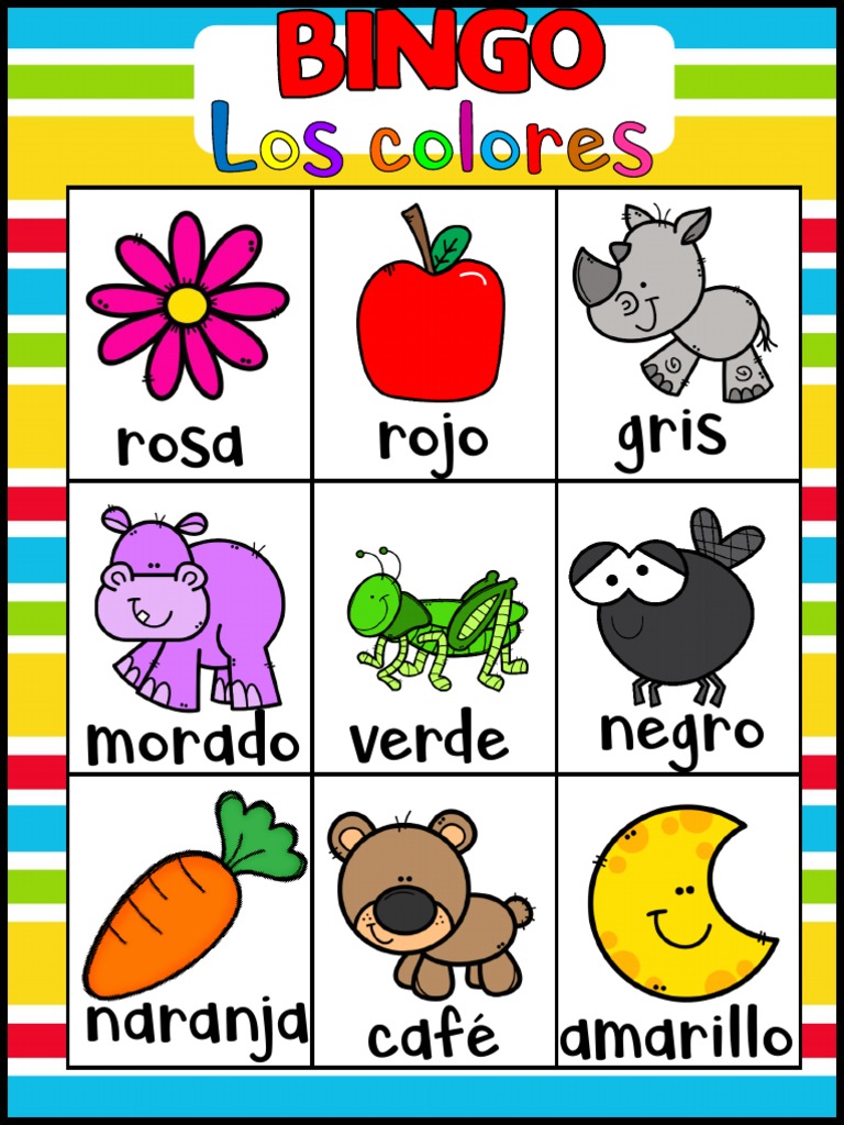 Bingo de Colores para Imprimir | PDF | Cocina, comidas y vino