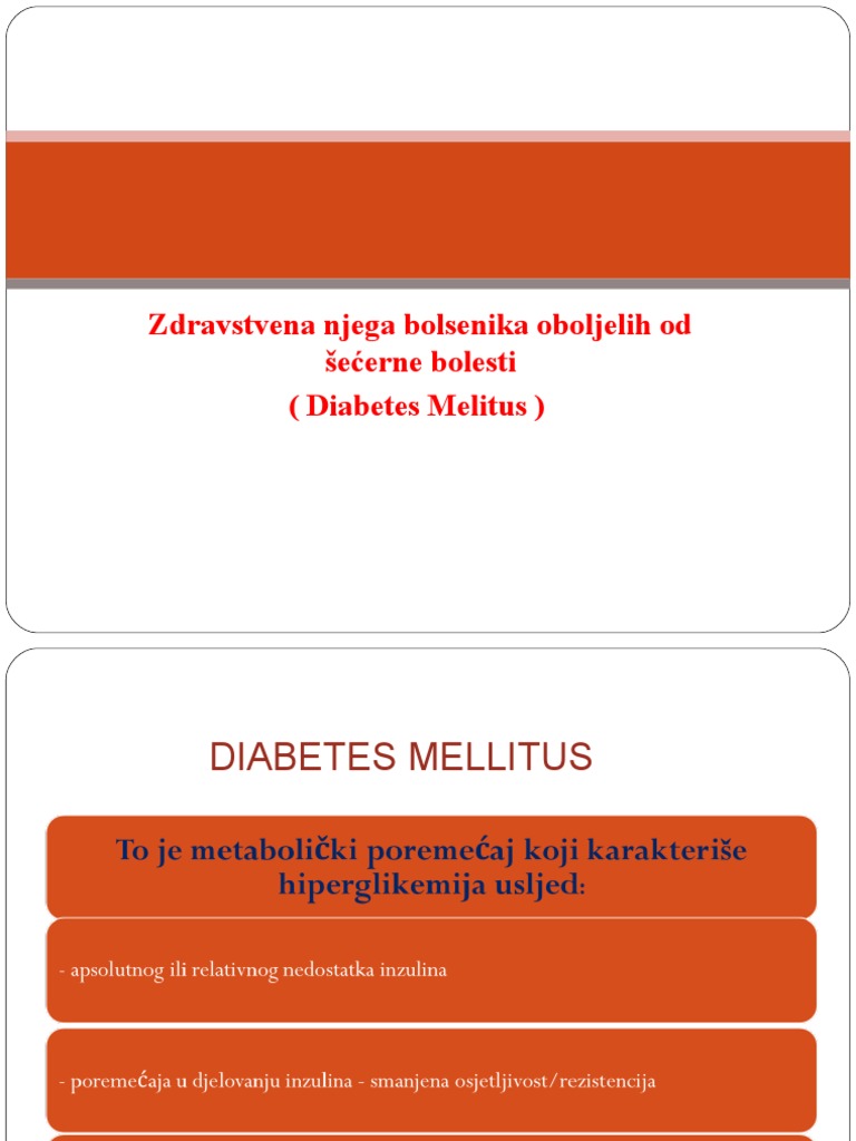 Zdravstvena Njega Bolsenika Oboljelih Od Secerne Bolesti | PDF