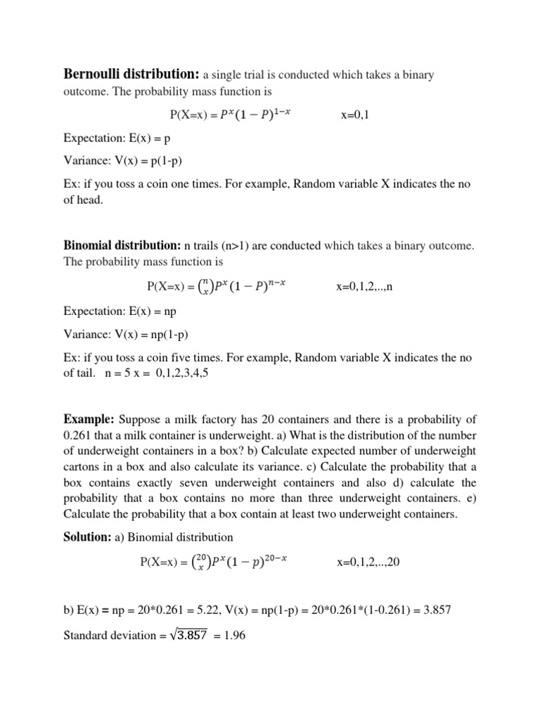 Bernoulli Distribution | PDF