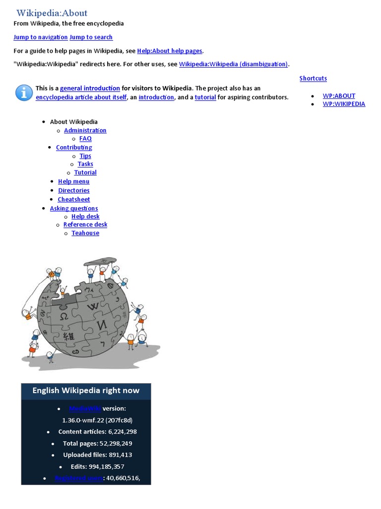 General Introduction: This Is A For Visitors To Wikipedia. The Project ...