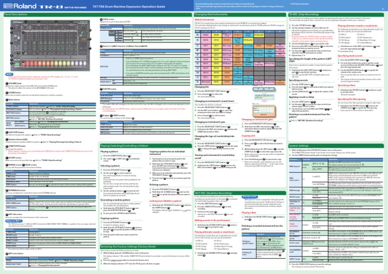 Changing Kits/Instruments TR-REC (Step Recording) Panel Descriptions | PDF