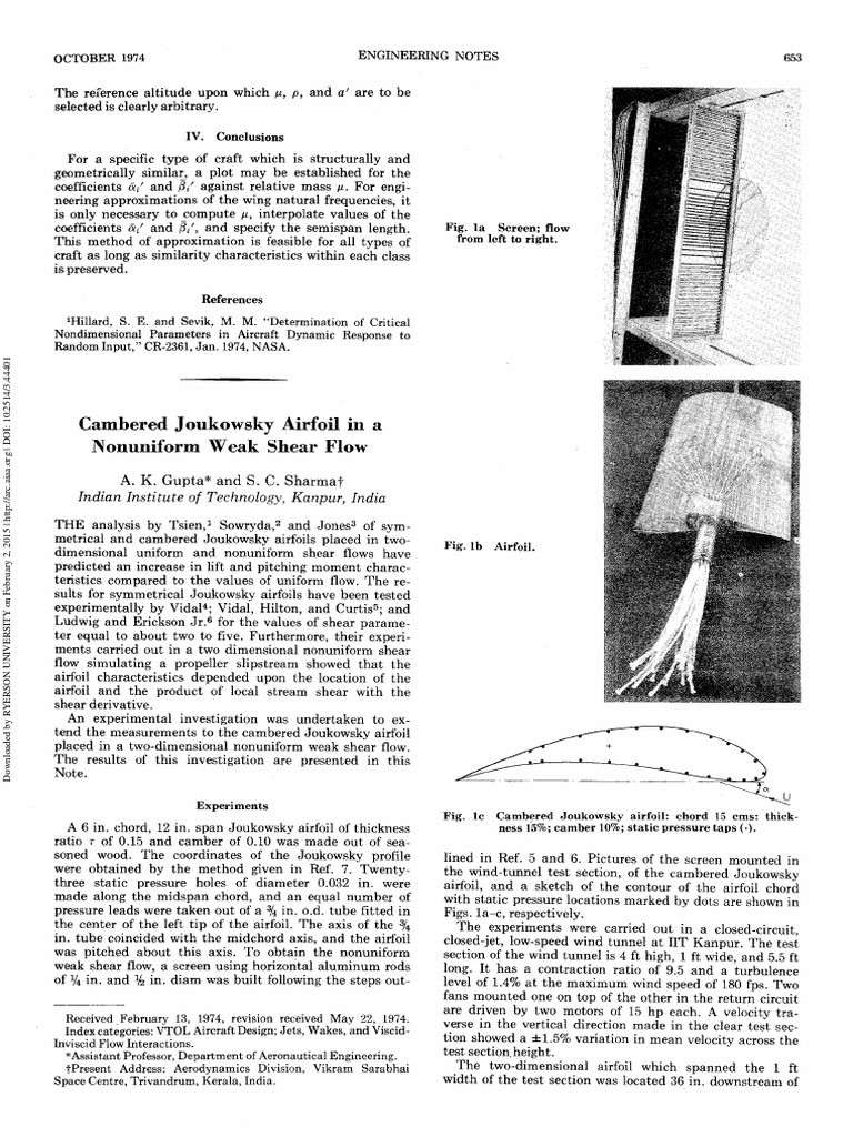 Cambered Joukowsky Airfoil in A Nonuniform Weak Shear Flow: IV ...