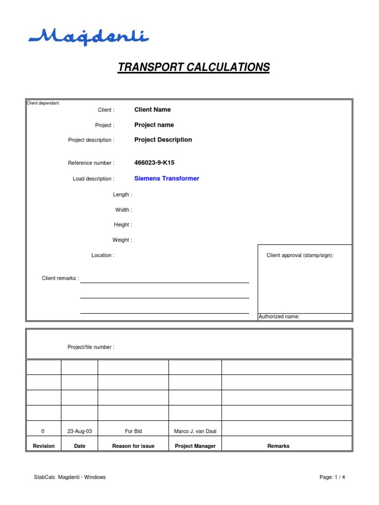 Stab Calc Sample | PDF | Force | Mechanics