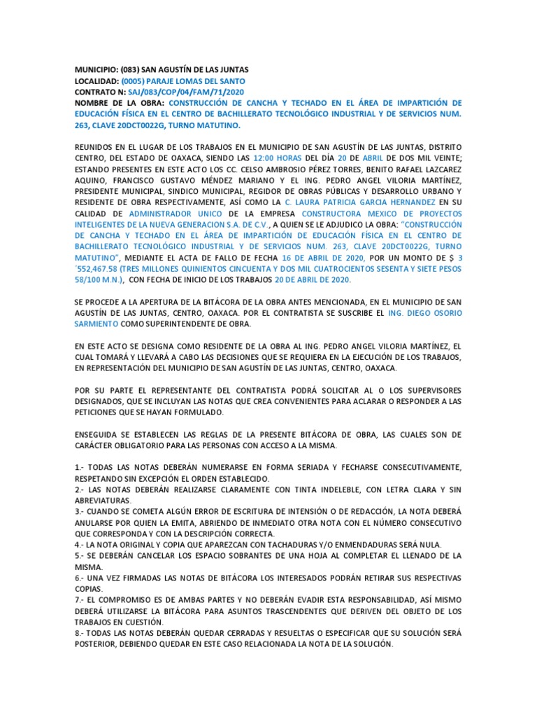 Notas Bitácora Techado | PDF | México