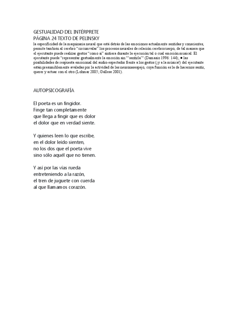 El Poeta Es Un Fingidor | PDF El Poeta Es Un Fingidor | PDF