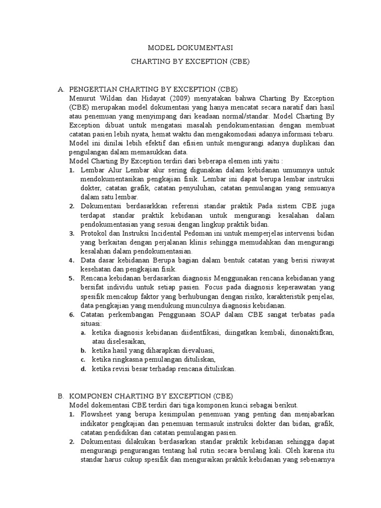 Model Dokumentasi Cbe | PDF