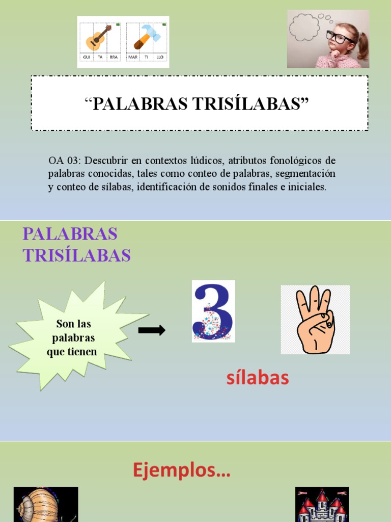 Palabras Trisílabas: Ejemplos y Práctica | PDF