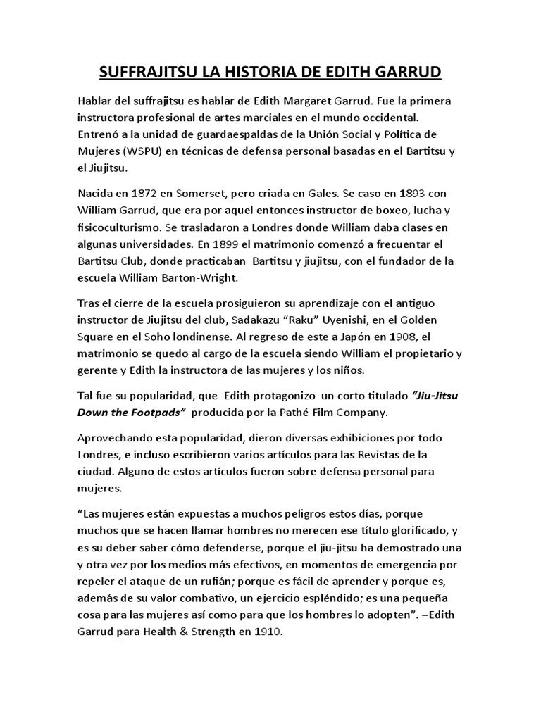 Suffrajitsu La Historia de Edith Garrud | PDF | Kárate | Deportes