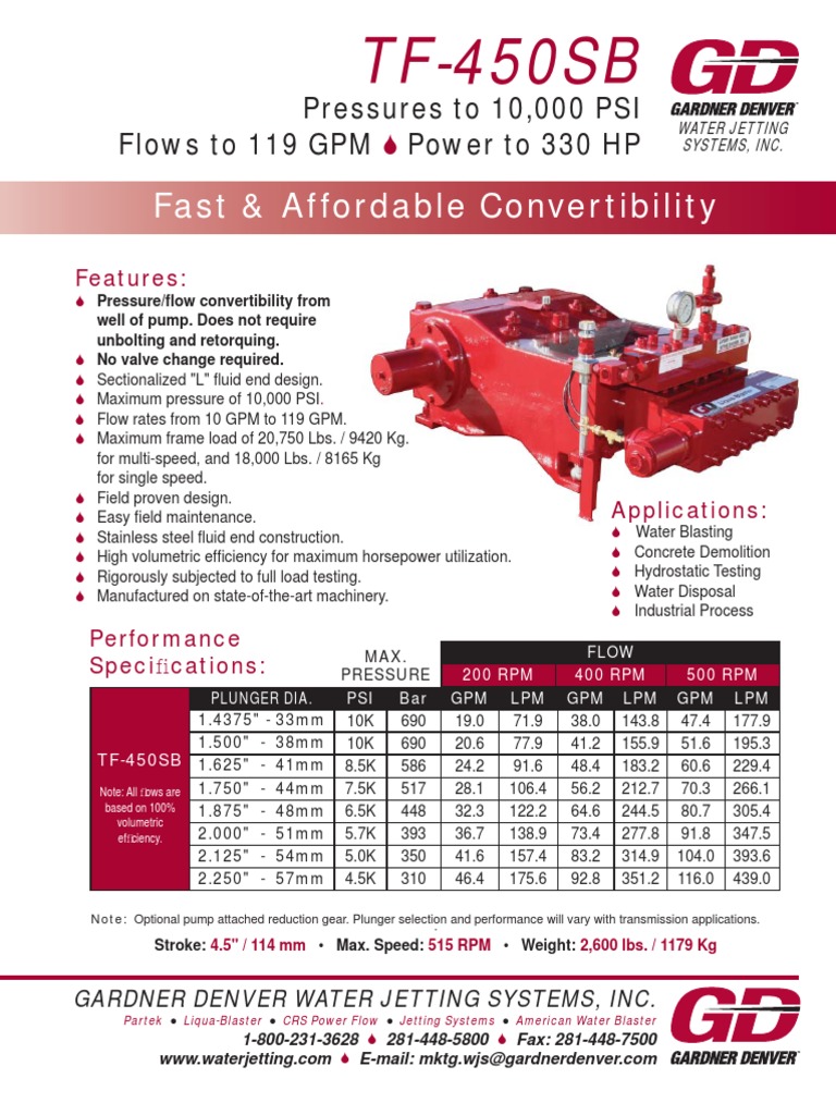 TF-450SB Pump 2009 | PDF | Valve | Bearing (Mechanical)