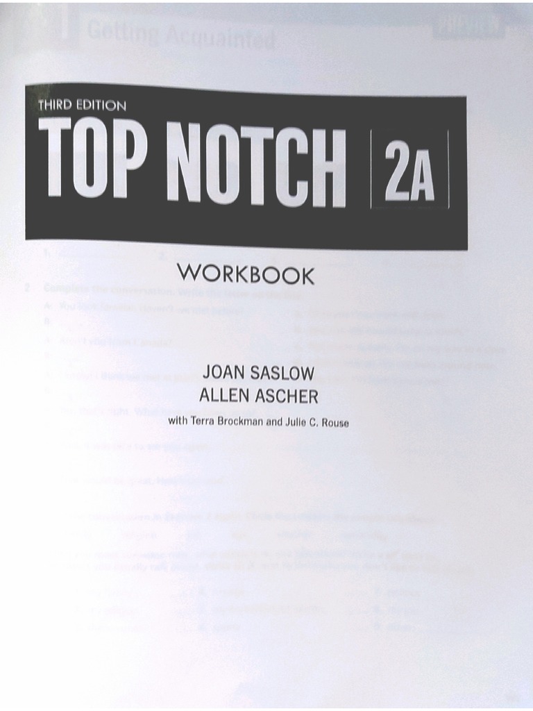Top Notch 2A - Workbook | PDF
